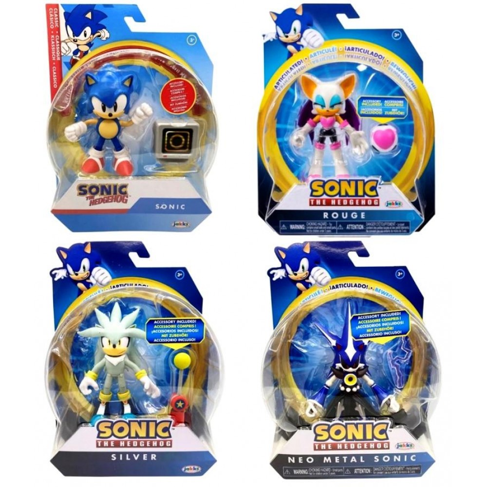 Sonic The Hedgehog 4" Inch Action Figure With Accessory Wave 17 One Pi ...