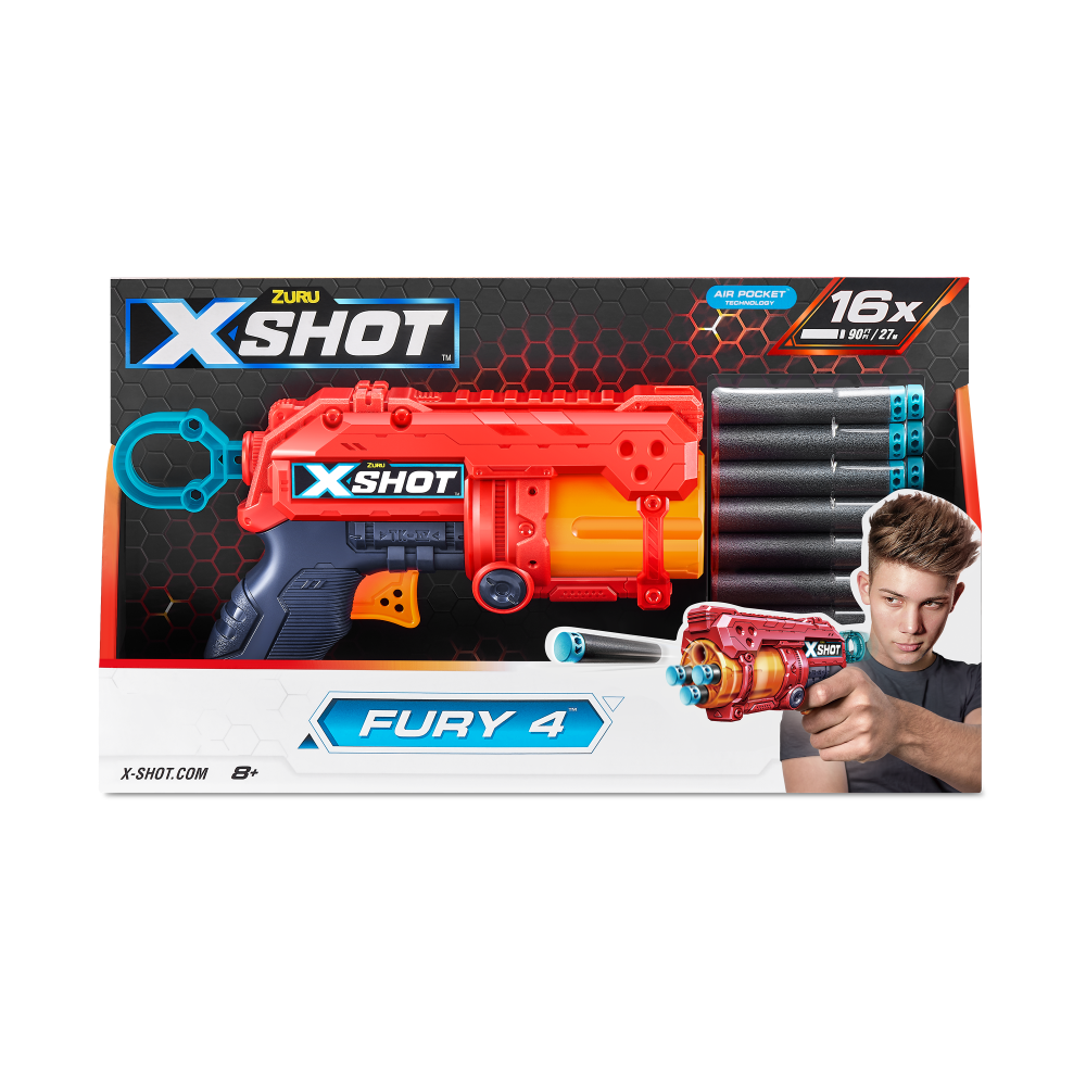Zuru XShot Excel Fury 4 Includes 16 Darts – Toy Empire