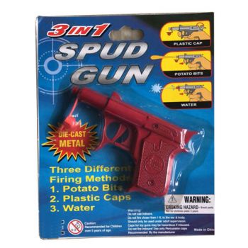 Spud Gun 3 In 1 Die-Cast Metal 1 PC - Firing Water Pistol, Plastic Cap ...